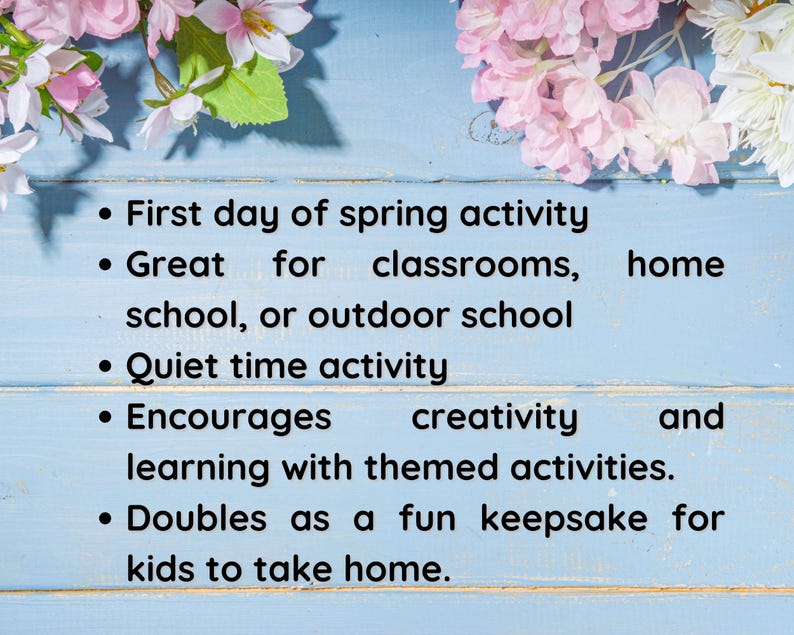 Spring Activity Placemat Coloring Page for First Day of Spring Easter ...