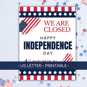 Closed for Independence Day Closed for 4th of July Closed Store Front ...