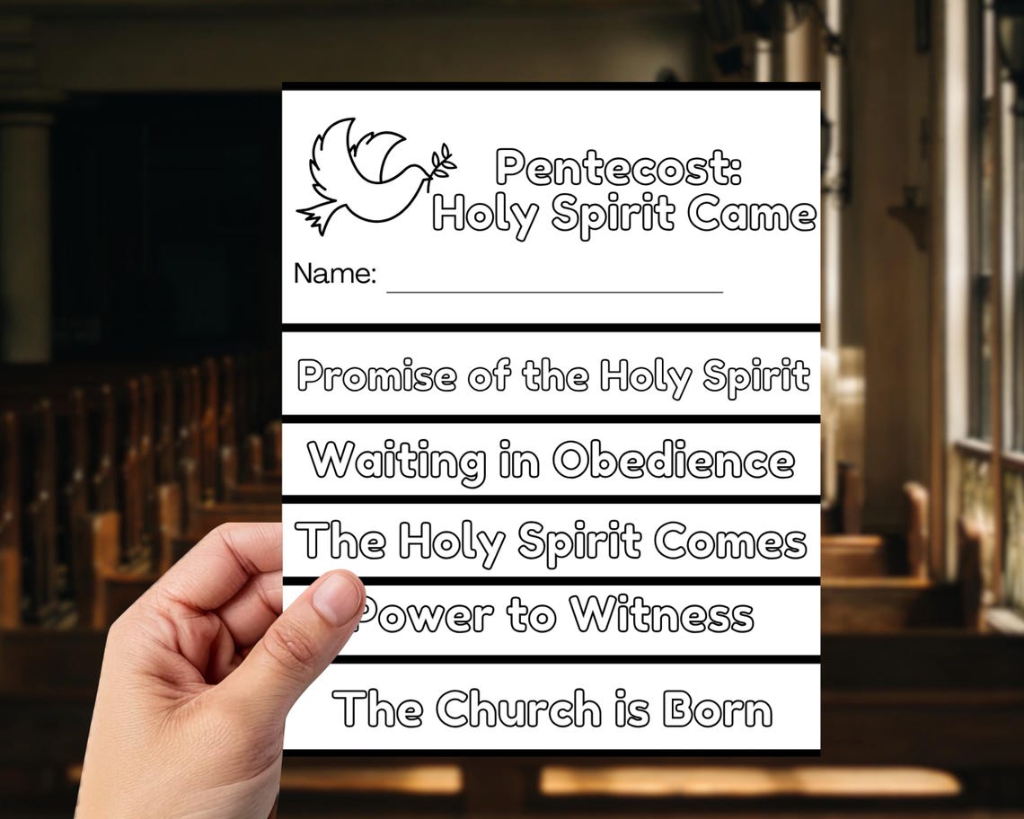 Pentecost for Kids Acts Bible Study Flip Book Holy Spirit Craft ...