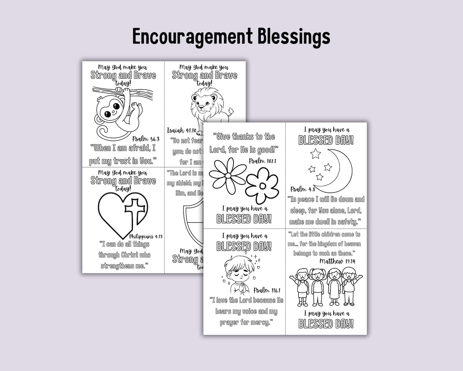 Prayer Cards for Kids Christian Encouragement Cards for Children ...