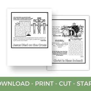 Easter Story Flip Book for Holy Week Kids Activity Pages Sunday School ...