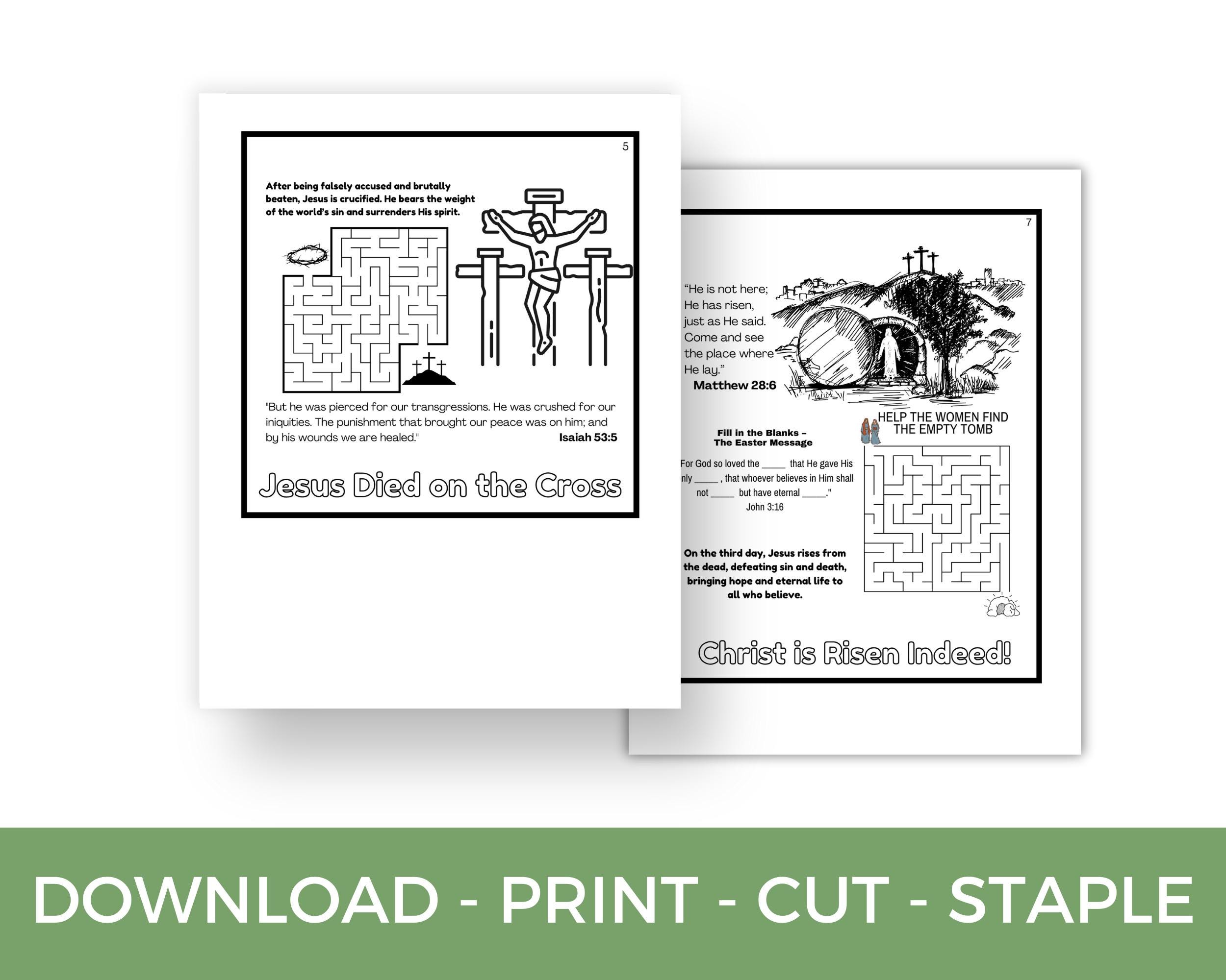 Easter Story Flip Book for Holy Week Kids Activity Pages Sunday School ...