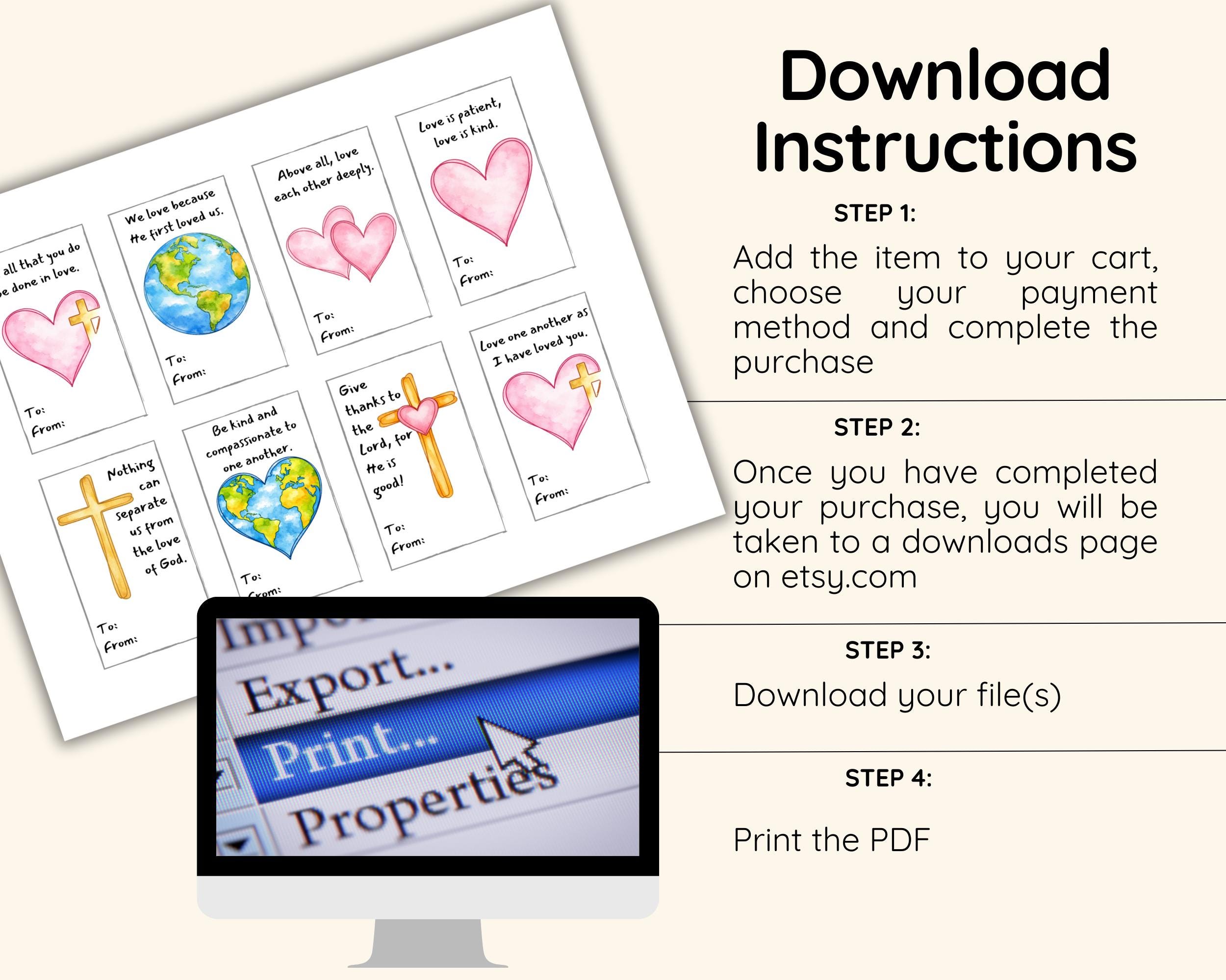 Bible Verse Valentines Day Cards for Kids Classroom Party Valentine ...