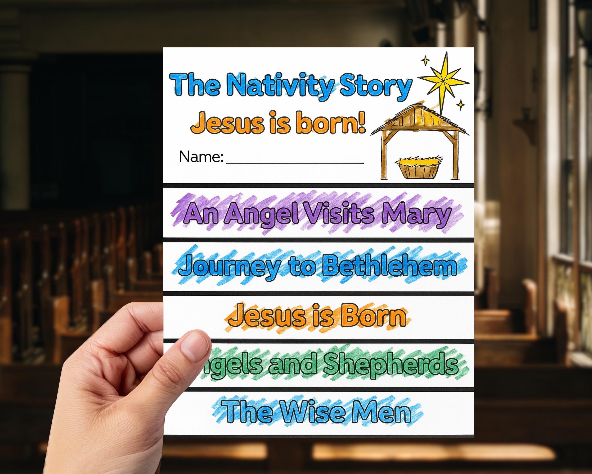 Christmas Nativity Story Flip Book for Kids Activity Pages Sunday ...