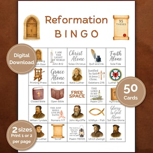 Reformation Day Bingo Printable Christian Game for Kids Homeschool ...