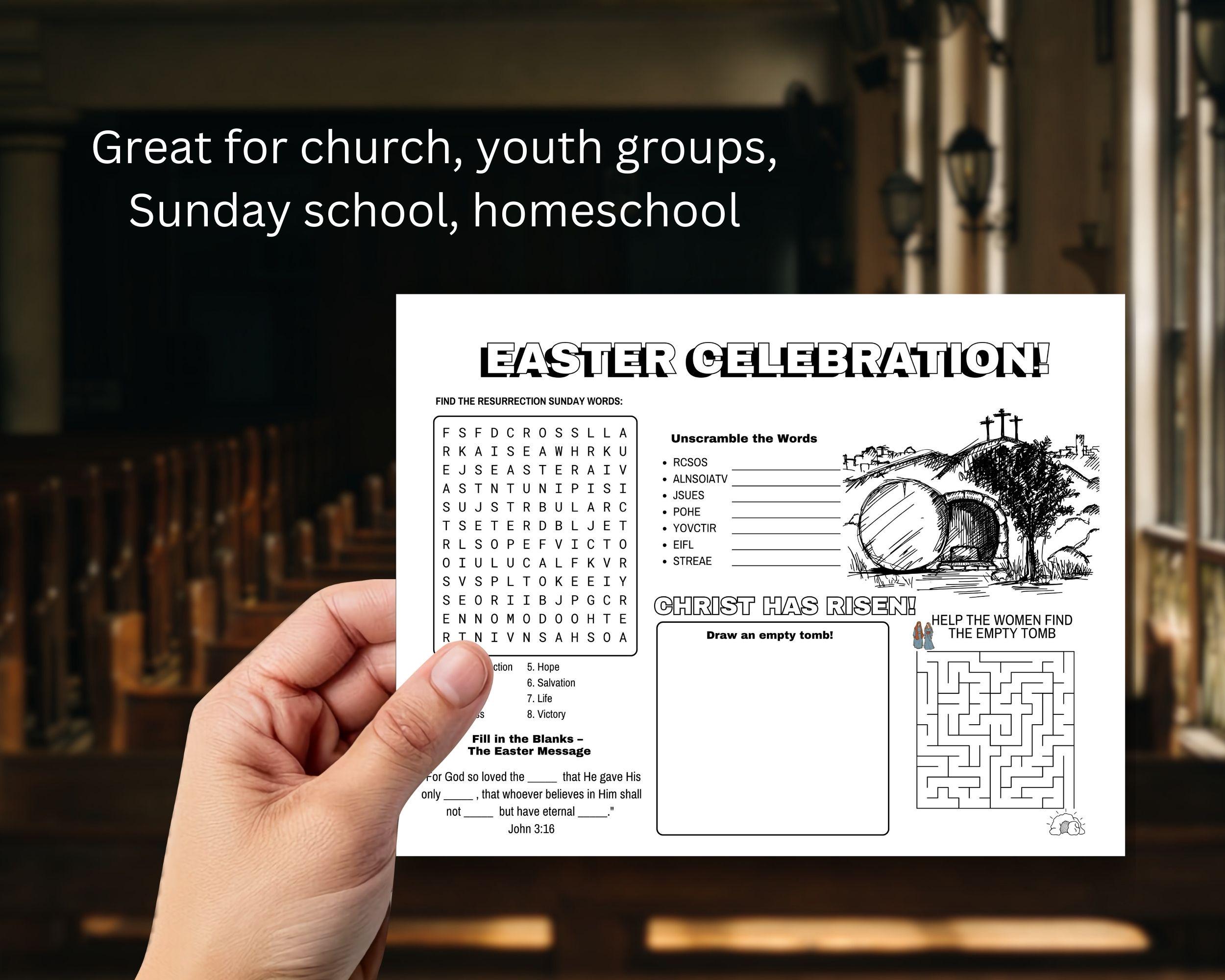 Easter Bible Activity Placemat Coloring Page for Palm Sunday Kids ...