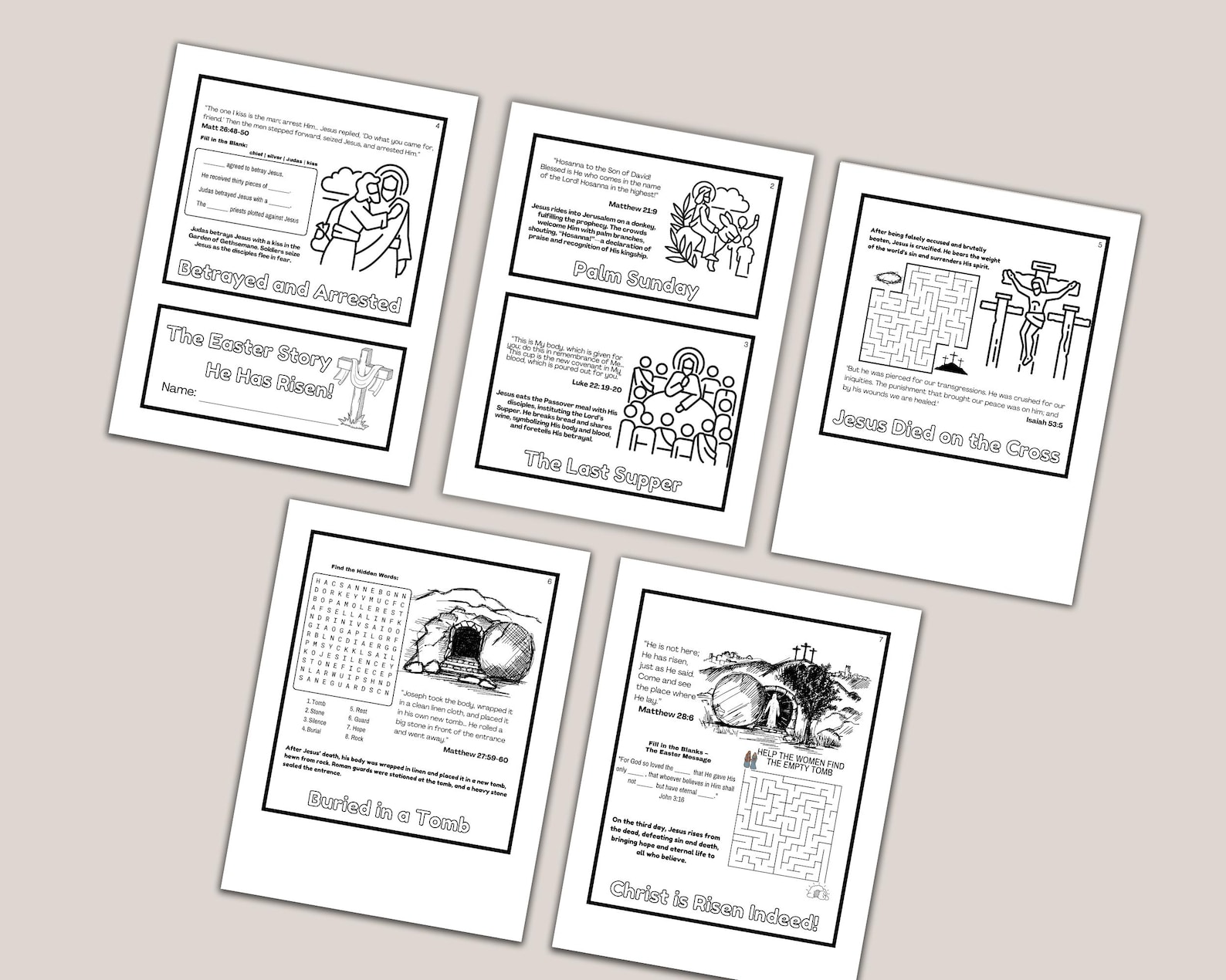 The Easter Story Flip Book Bundle for Palm Sunday Activity for Holy ...