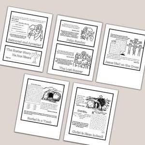 Easter Story Flip Book for Holy Week Kids Activity Pages Sunday School ...