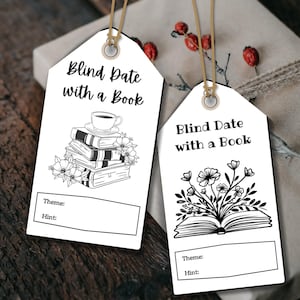 Blind Date With a Book Tag for a Book Party for Adults Teens Digital ...