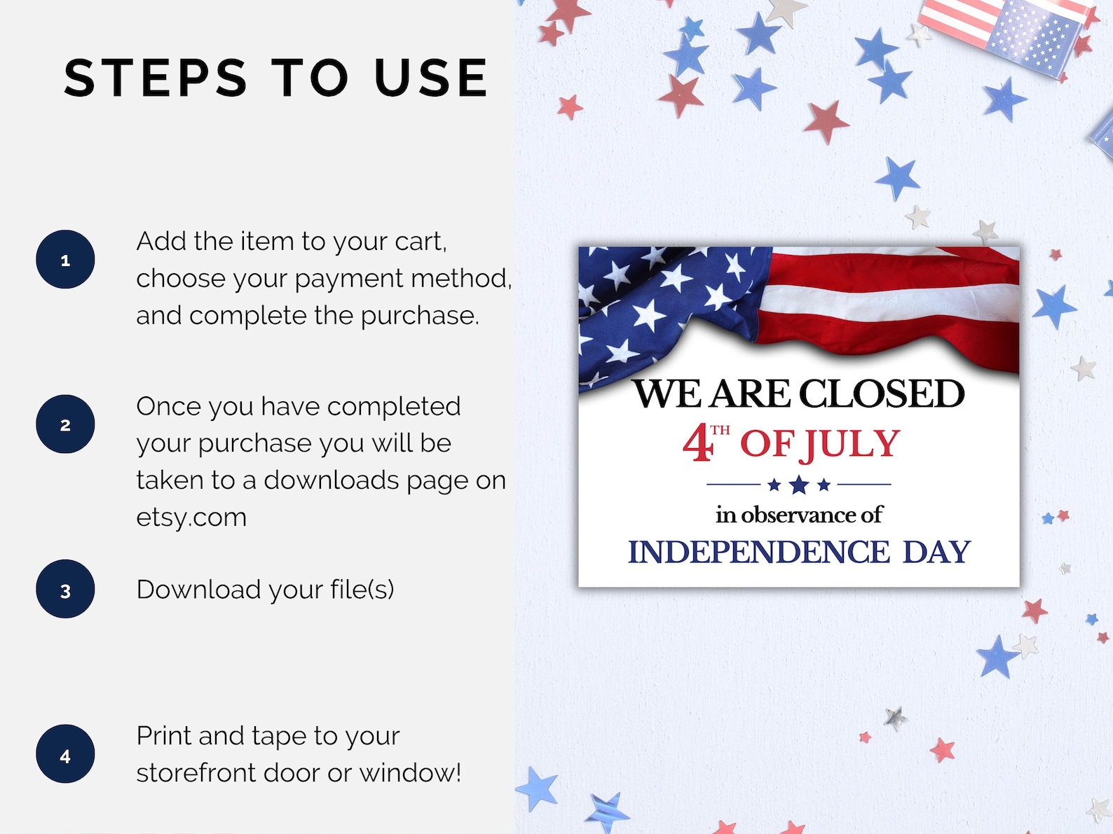 Closed for Independence Day Closed for 4th of July Closed Store Front ...
