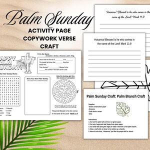 Easter Bible Activity Placemat Coloring Page for Palm Sunday Kids ...