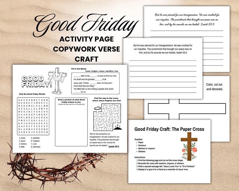 Easter Bible Activity Placemat Coloring Page for Palm Sunday Kids ...