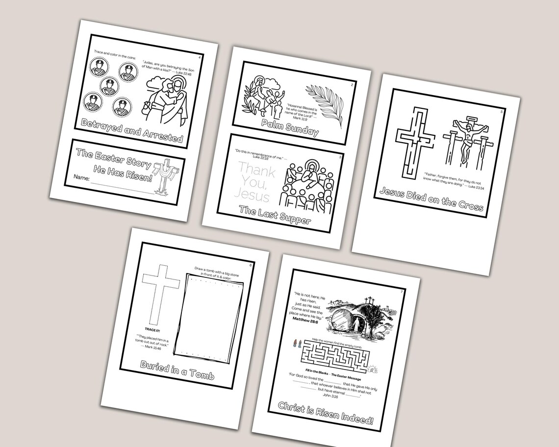 The Easter Story Flip Book Bundle for Palm Sunday Activity for Holy ...