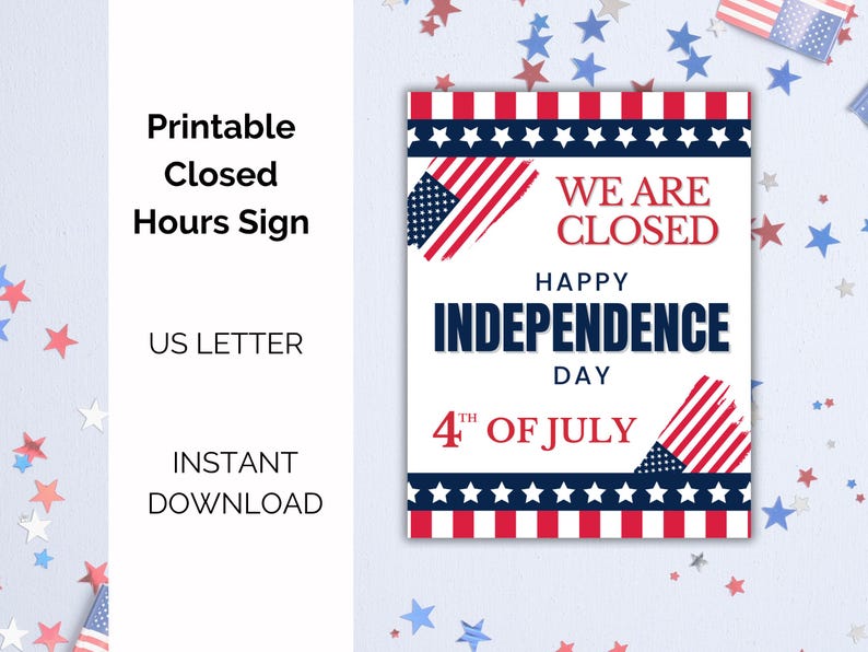 Closed for Independence Day Closed for 4th of July Closed Store Front ...