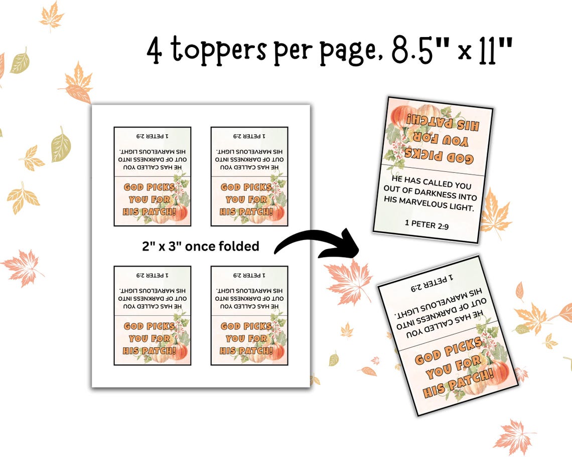 Christian Halloween Tract Goodie Bag Treat Topper Bible Verse Trunk or ...