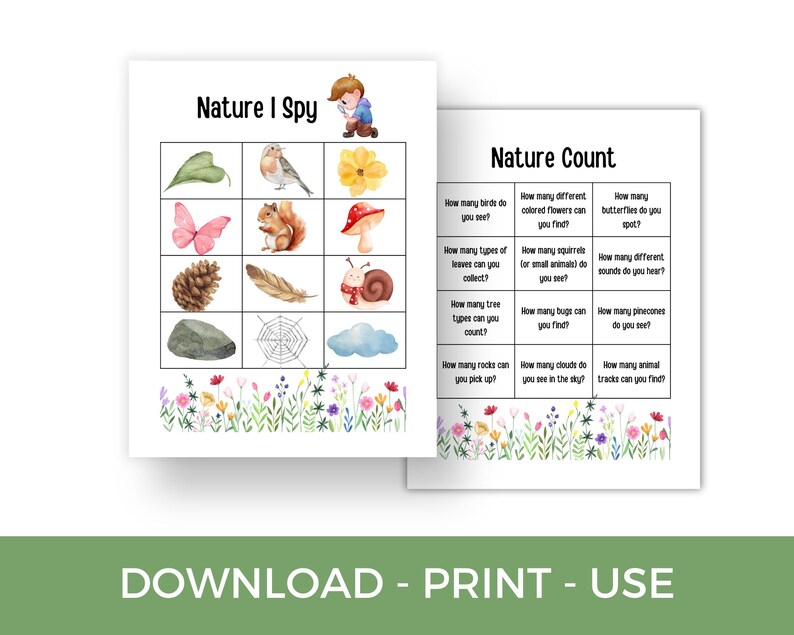 Nature Scavenger Hunt Nature Walk I Spy Outdoor Sensory Walk Activities ...