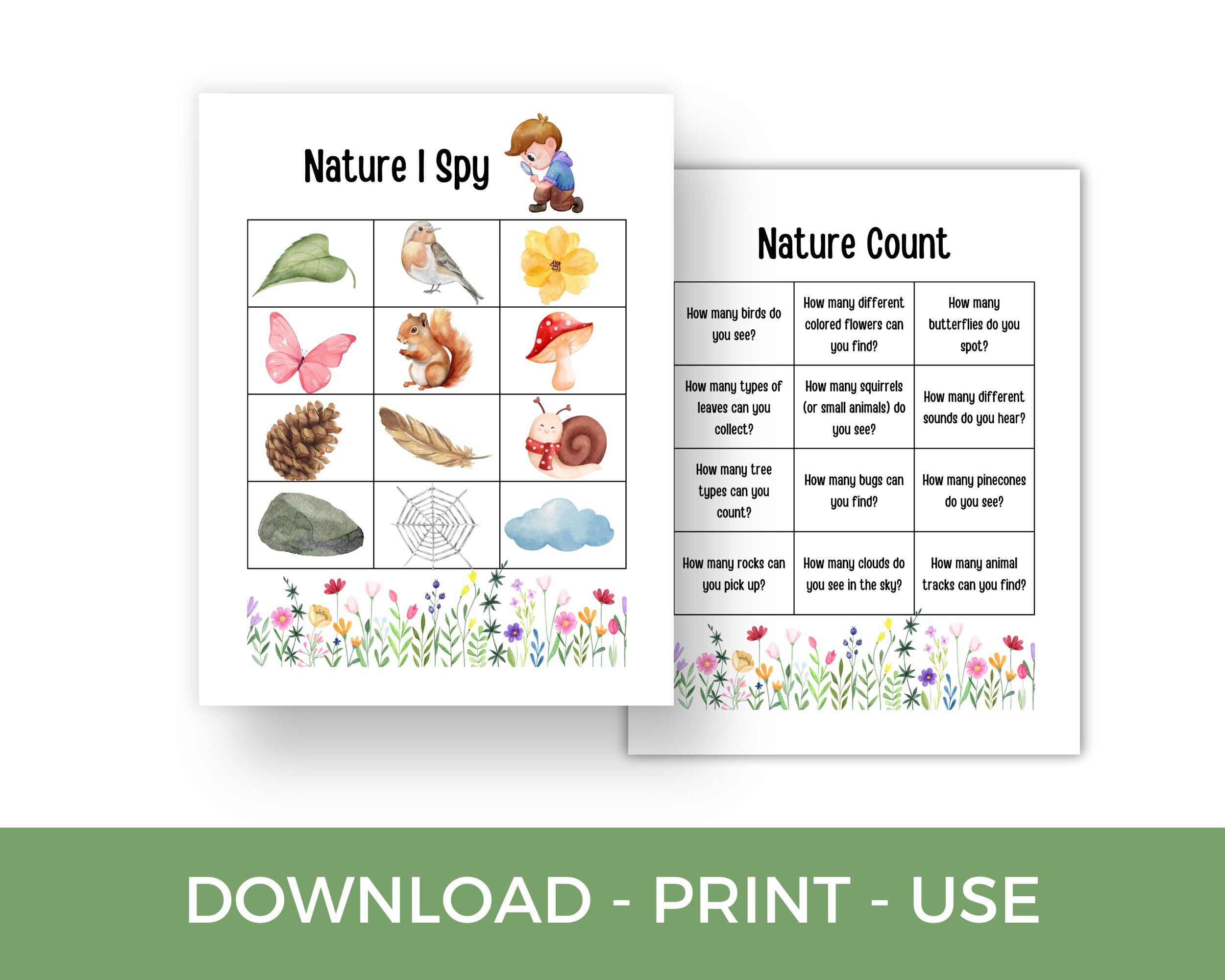 Nature Scavenger Hunt Nature Walk I Spy Outdoor Sensory Walk Activities ...
