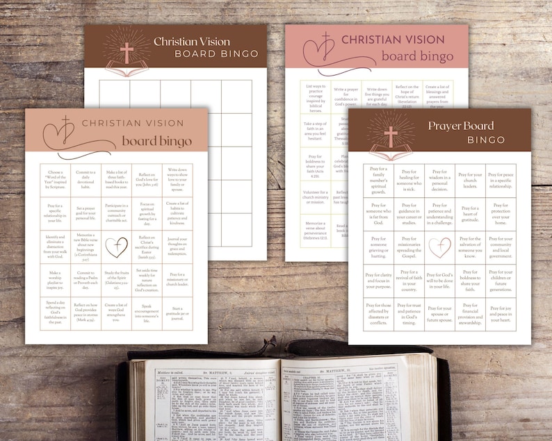 Prayer Board Kit Bingo Prayer Vision Board Printable Christian Vision ...
