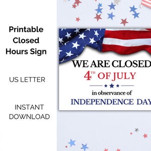 Closed for Independence Day Closed for 4th of July Closed Store Front ...