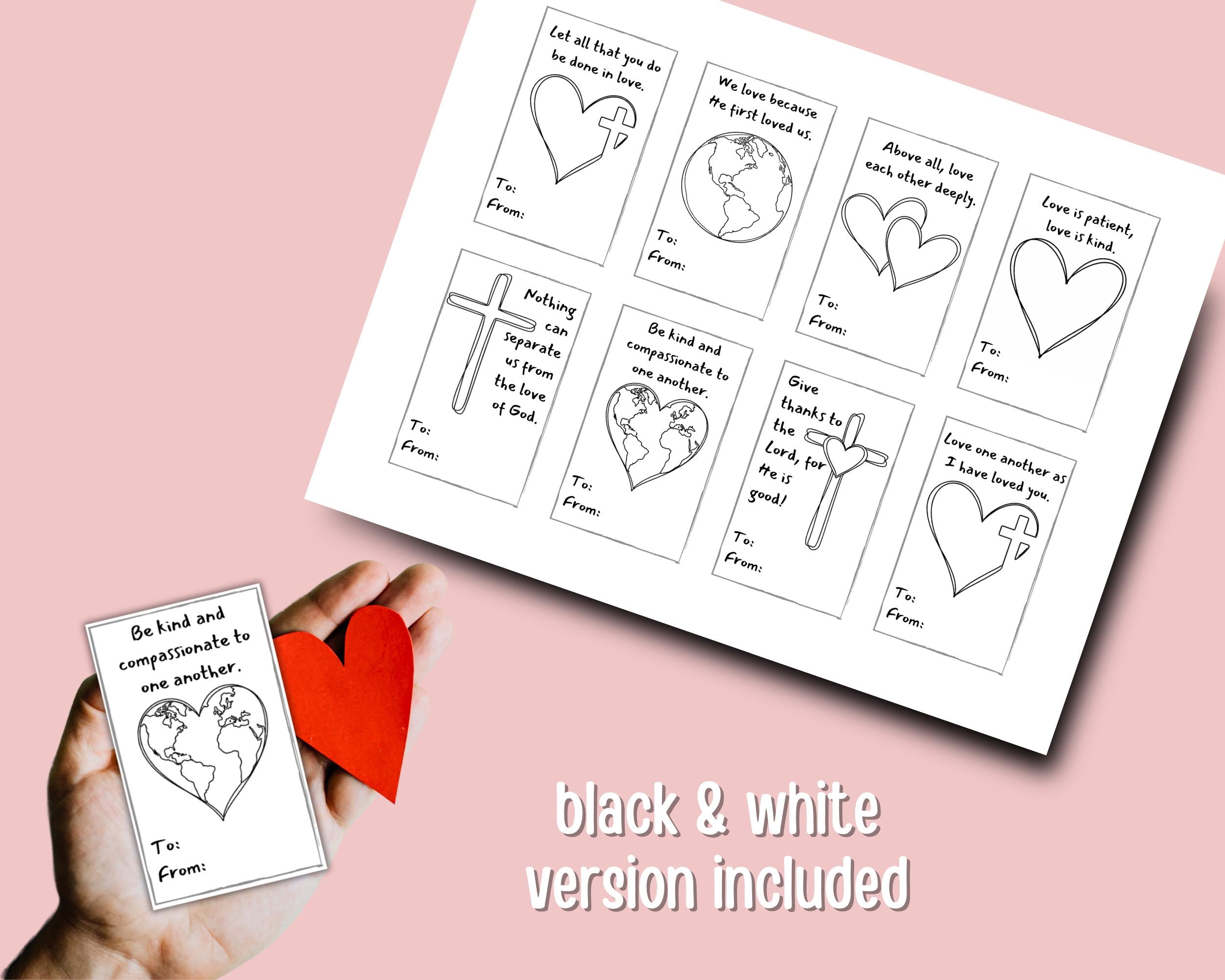 Bible Verse Valentines Day Cards for Kids Classroom Party Valentine ...