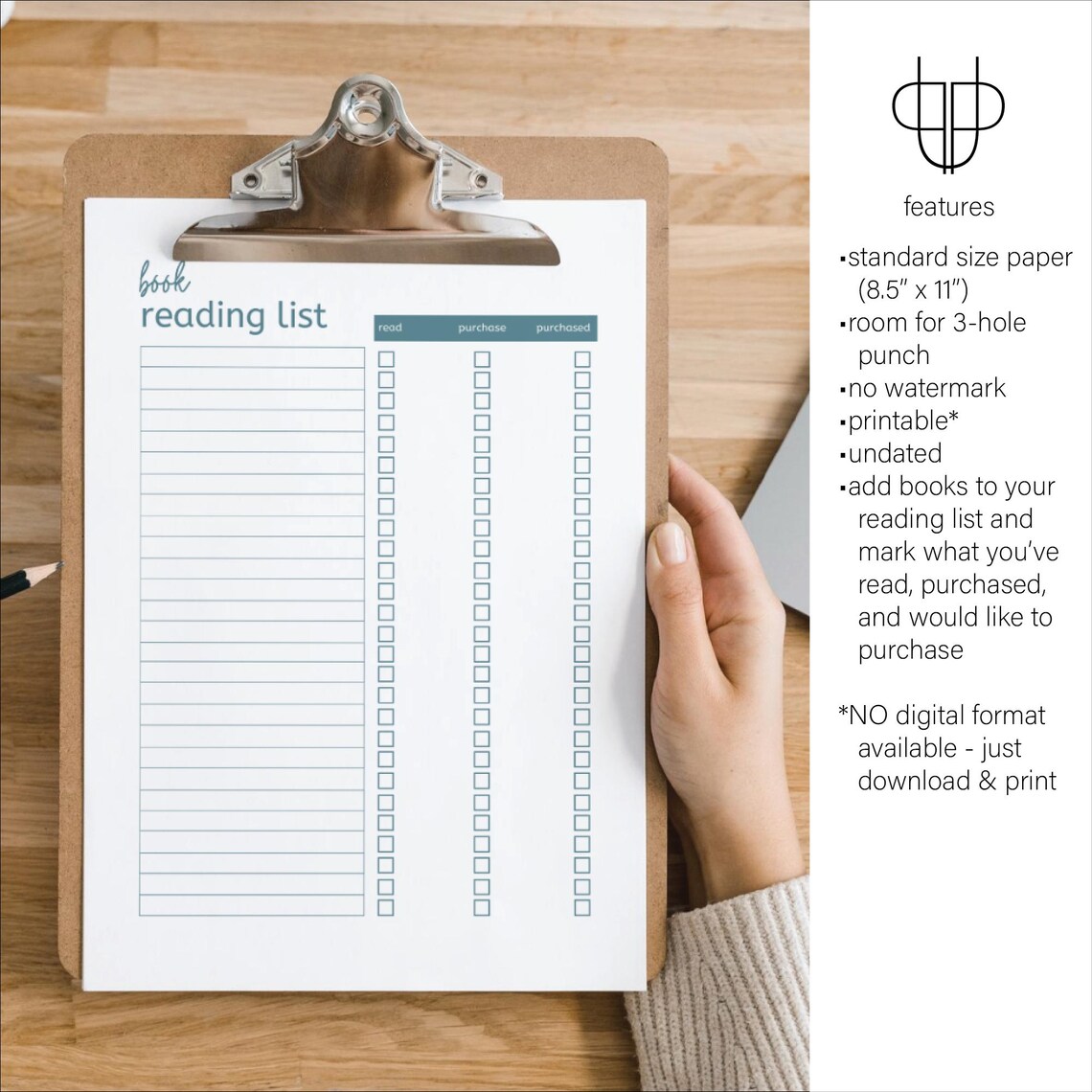 Blank Printable Book Reading/wish List | Endless Sky - Etsy
