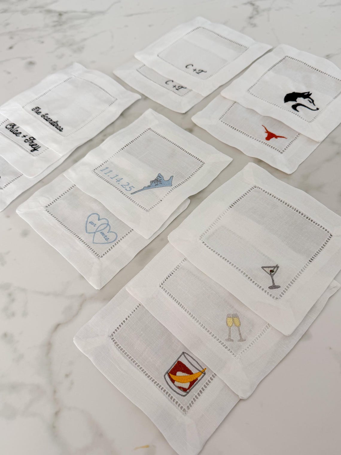Custom Embroidered Linen Napkins Gift Keepsake - Etsy