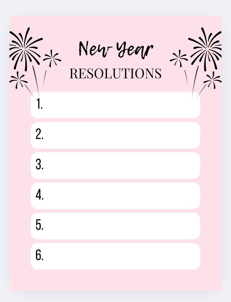 2025 Pink New Year Resolution Journal L Rosy Resolutions - Etsy