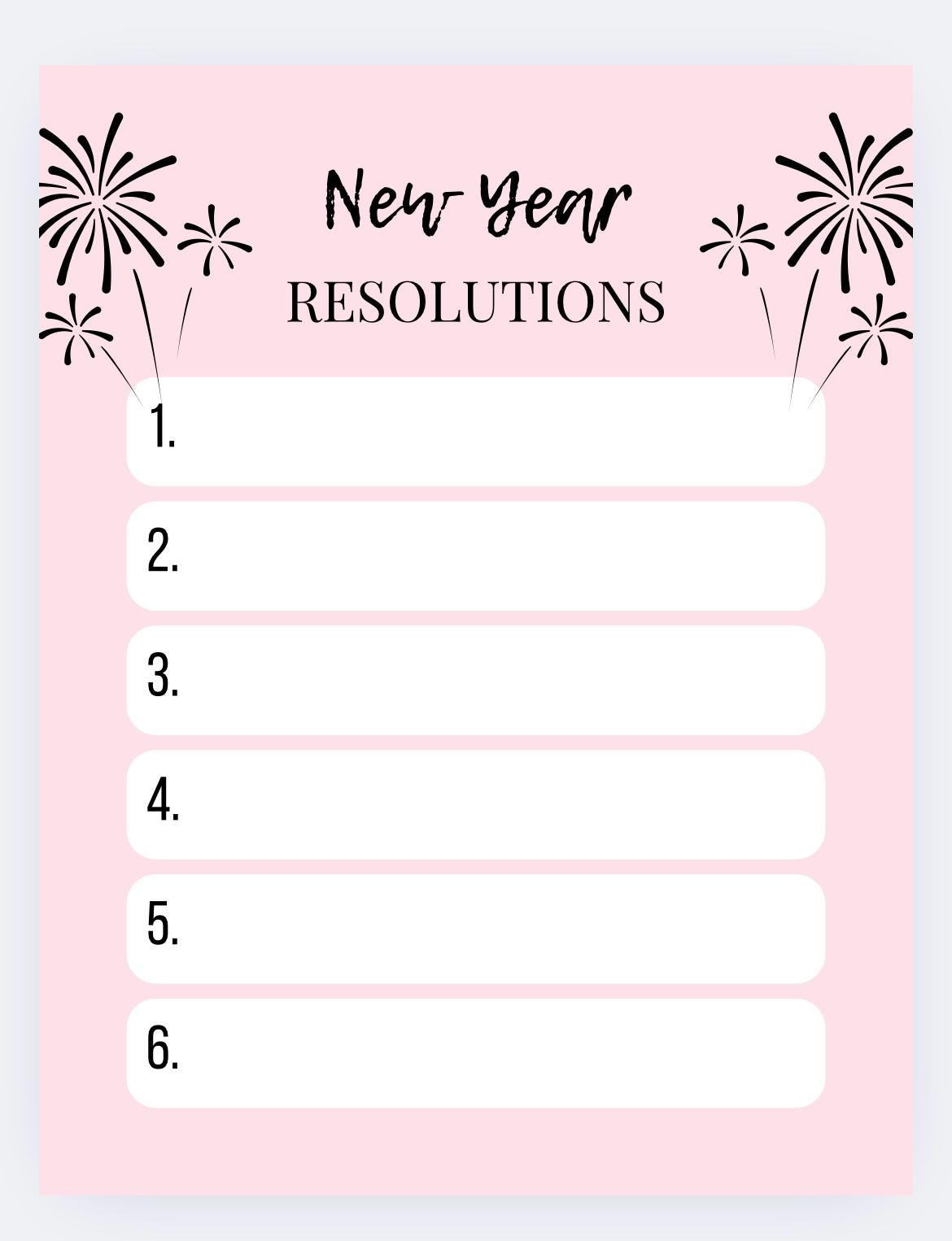 2025 Pink New Year Resolution Journal L Rosy Resolutions - Etsy
