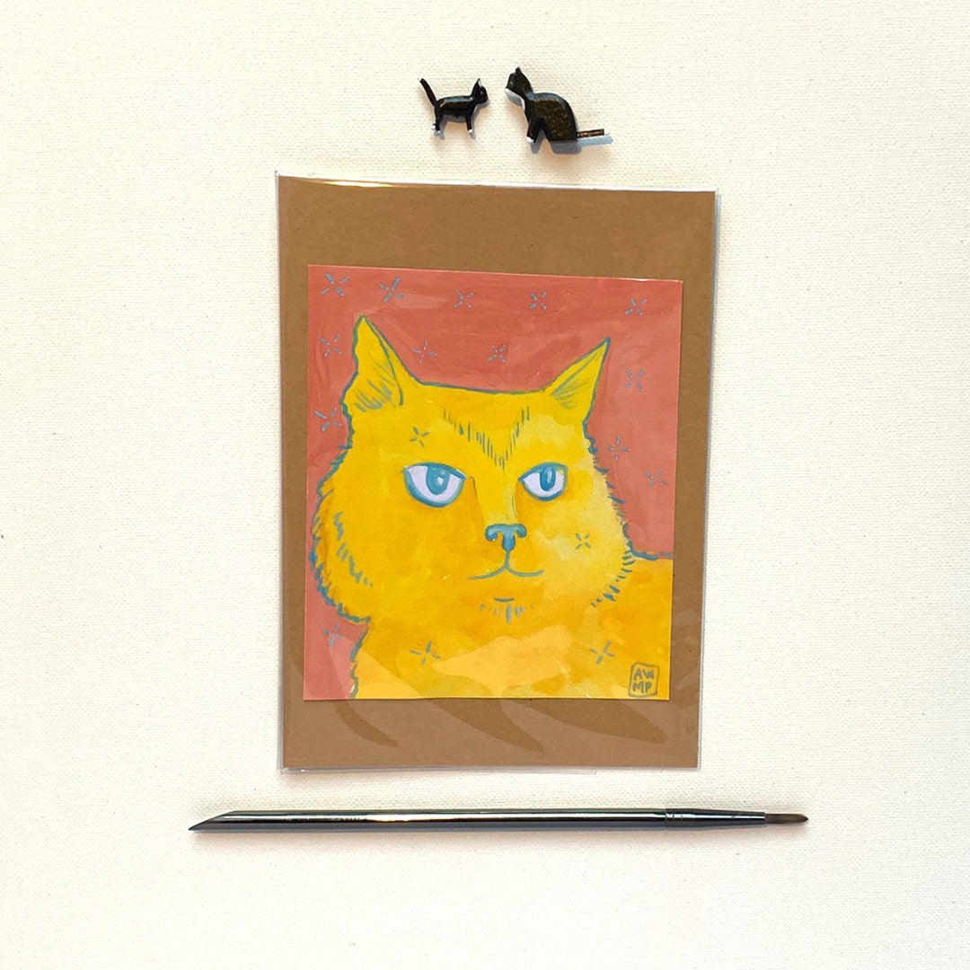 Small Original Artworks Cat Illustrations Try Me, Honey free Shipping ...