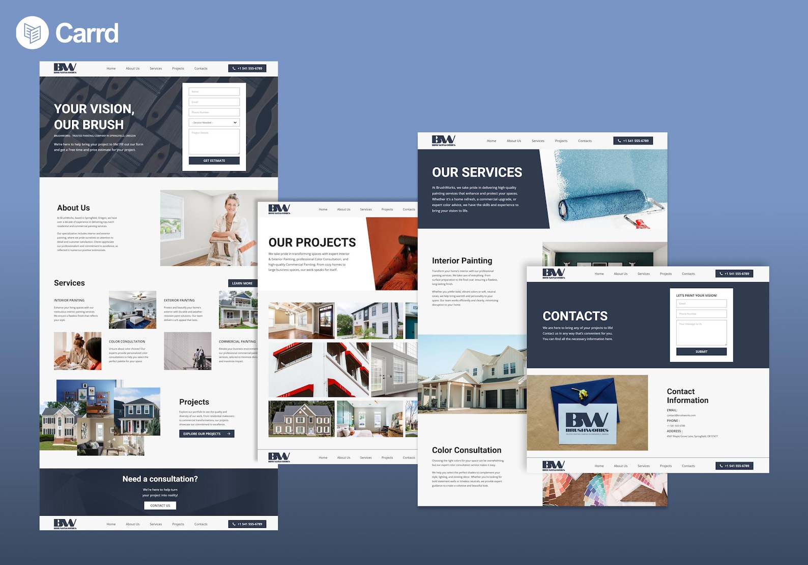 Carrd Multi-page Website Template for Interior Design Companies ...