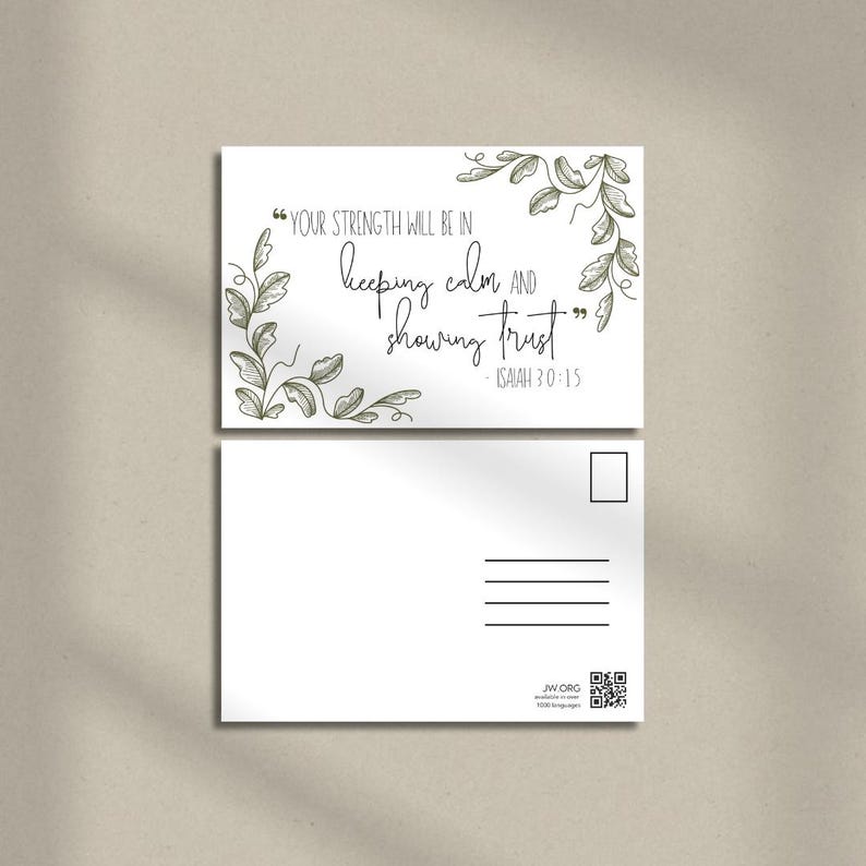 JW Letter Writing Postcard: Editable Scripture Card Template (4x6 ...
