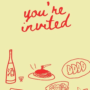You're Invited Dinner & Drinks Invitation - 5"x7", Editable Template ...