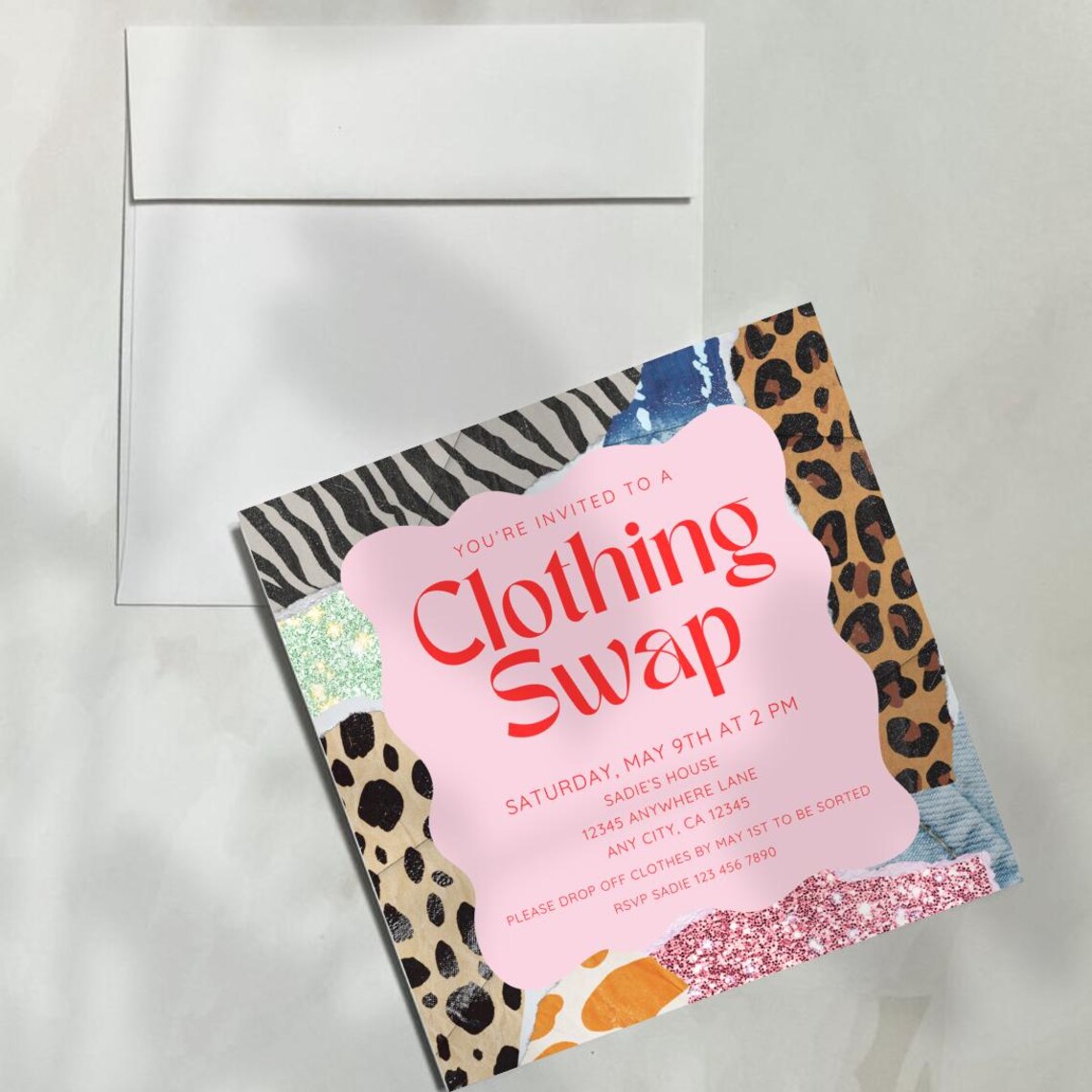 Clothing Swap Invitation: Editable Canva Template (5.25"x5.25") - Etsy