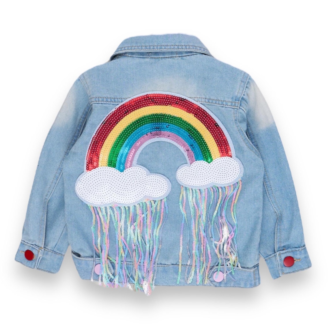 Kids Denim Jacket, Kids Jean Jacket, Rainbow Denim Jacket, Sequin ...
