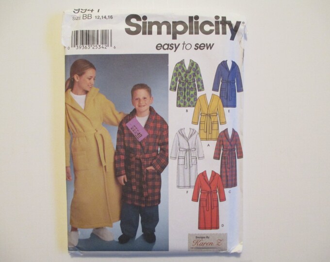 Simplicity 9941, Uncut Robe Pattern, Sizes 12, 14, 16 - Etsy