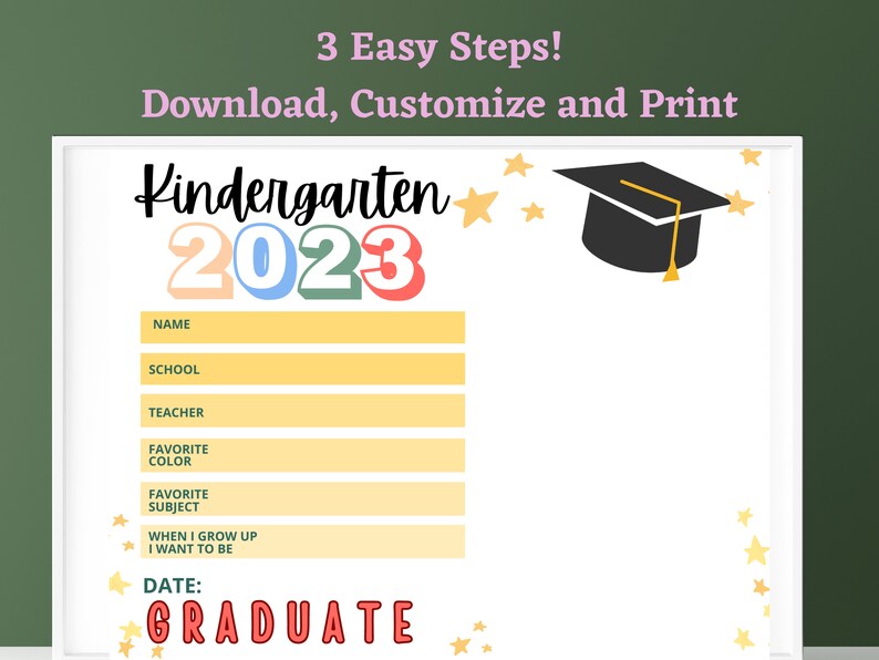 KINDERGARTEN GRADUATION Certificate and Gift for Kindergarten Promotion ...