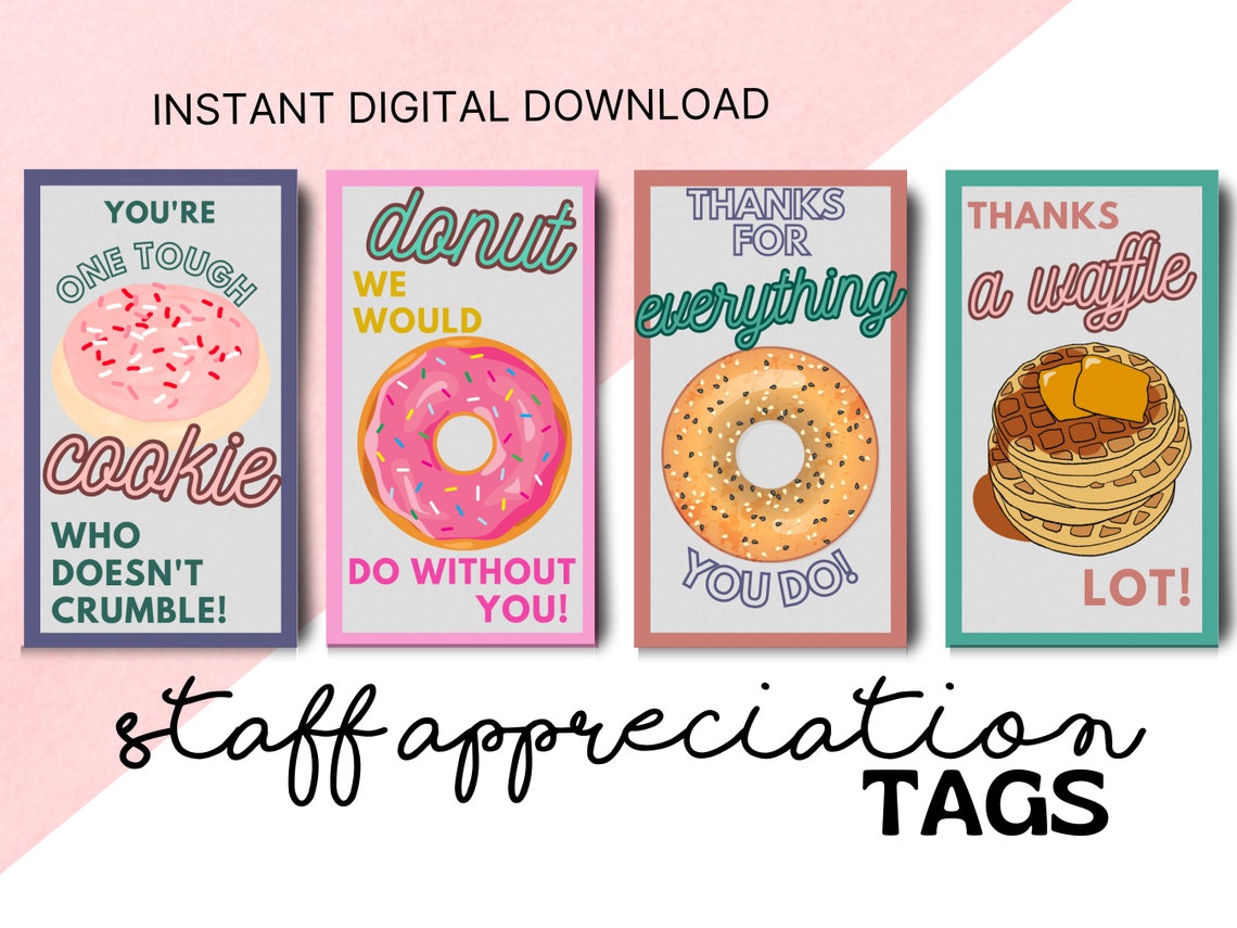 EMPLOYEE APPRECIATION GIFT Card Tags for Staff Appreciation - Etsy