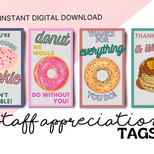 EMPLOYEE APPRECIATION GIFT Card Tags for Staff Appreciation Teacher ...