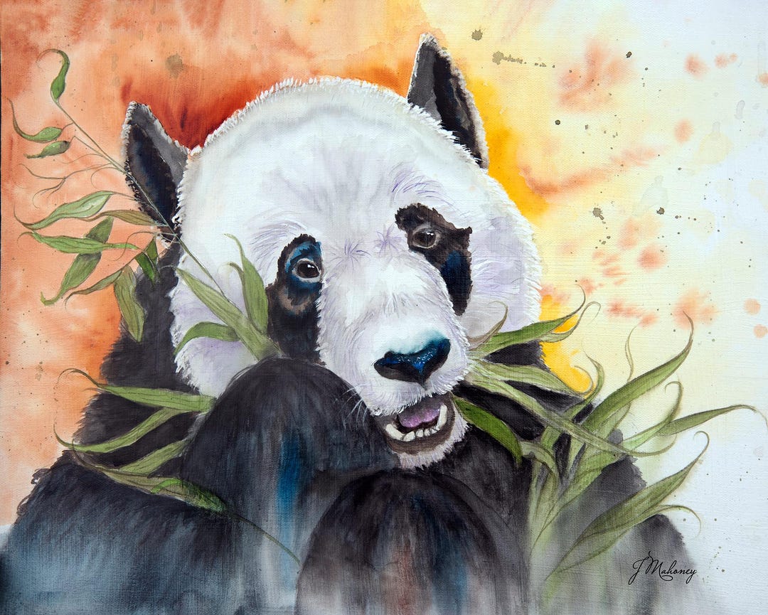 Panda Bear Watercolor Art Print - Beautiful Hand Painted Wall Art Print ...