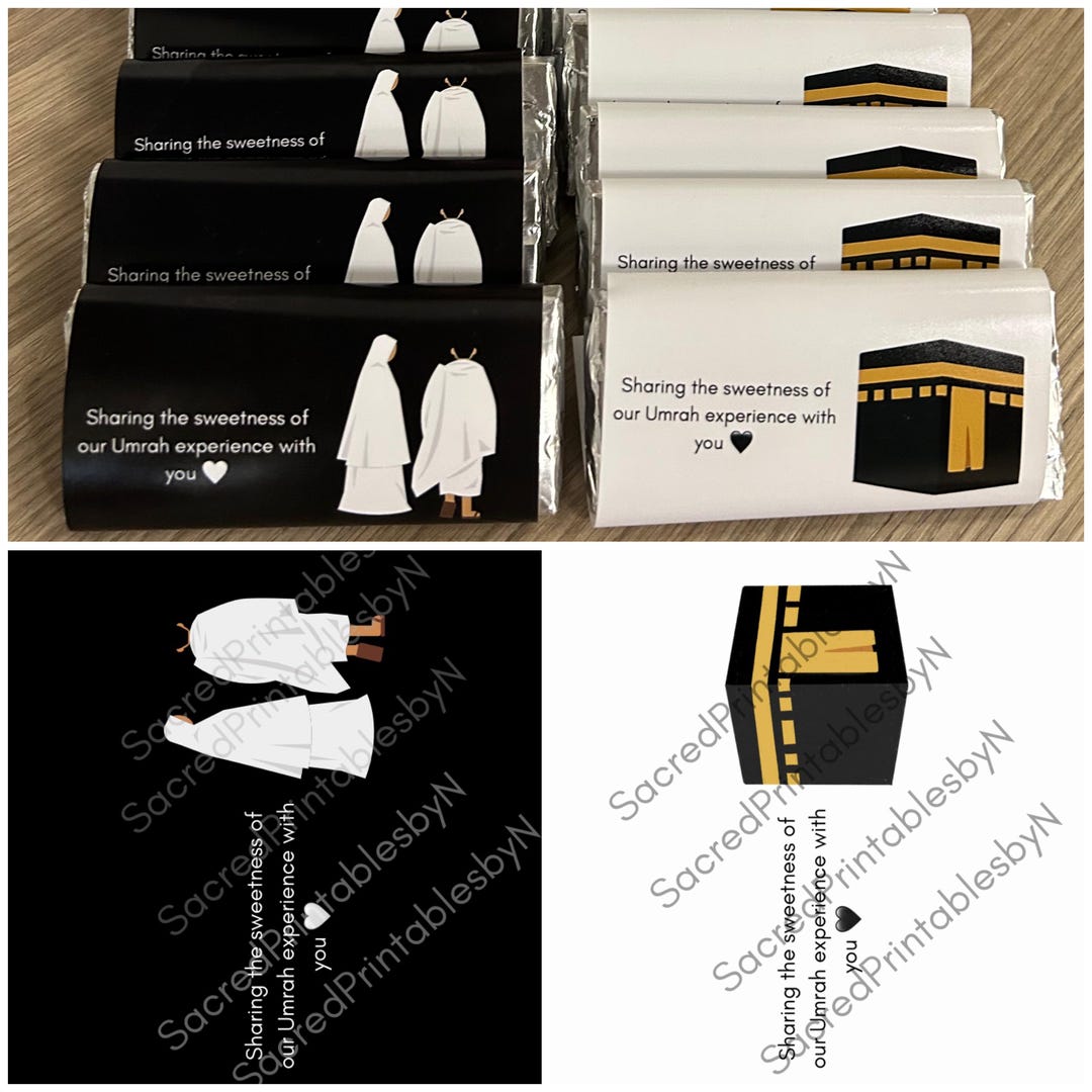 Umrah Chocolate Wrapper Design / Islamic Party Favours / Customisable ...