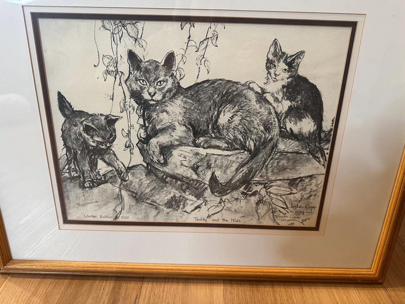 RARE Leslie Cope Signed Print “teddy & the Kids” Signed Vintage 1979 ...