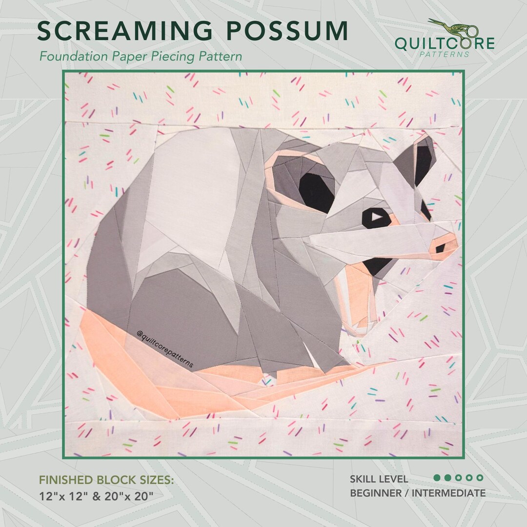 Screaming Possum | FPP Quilt Pattern | Instant PDF Download ...