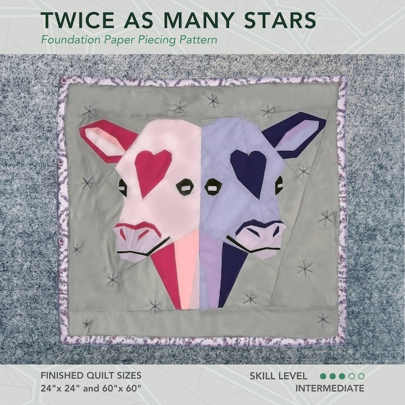 Two Headed Calf FPP Quilt Pattern (PDF Download) - Etsy