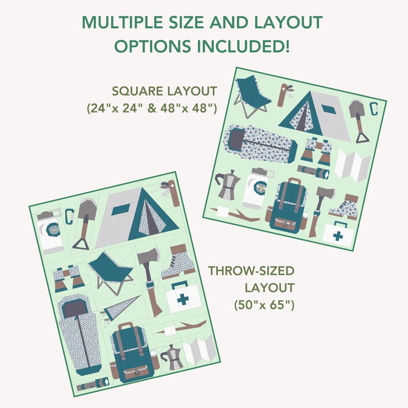 Camping Sampler | FPP Quilt Pattern | Instant PDF Download | Foundation ...