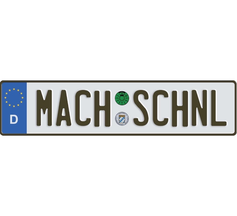 Mach Schnell Euro Plate MACH SCHNL Vinyl Sticker - 4” Bumper Sticker ...