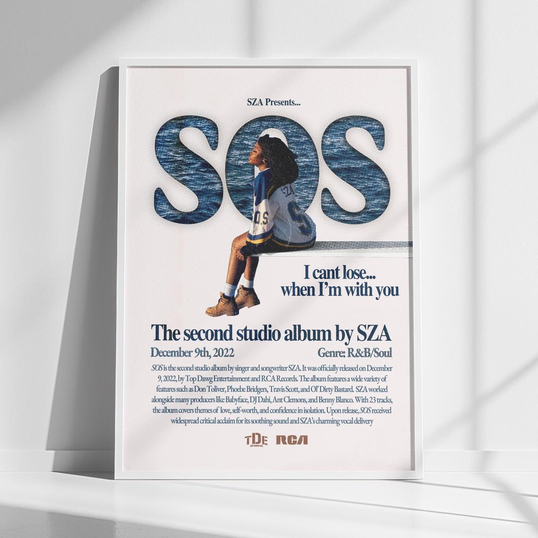 SZA Poster SOS Album Poster, LANA, R&B, Soul, Snooze, Wall Art, Home ...
