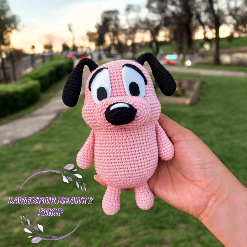 Courage the Cowardly Dog Amigurumi, Cowardly Eggplant Dog Plush ...