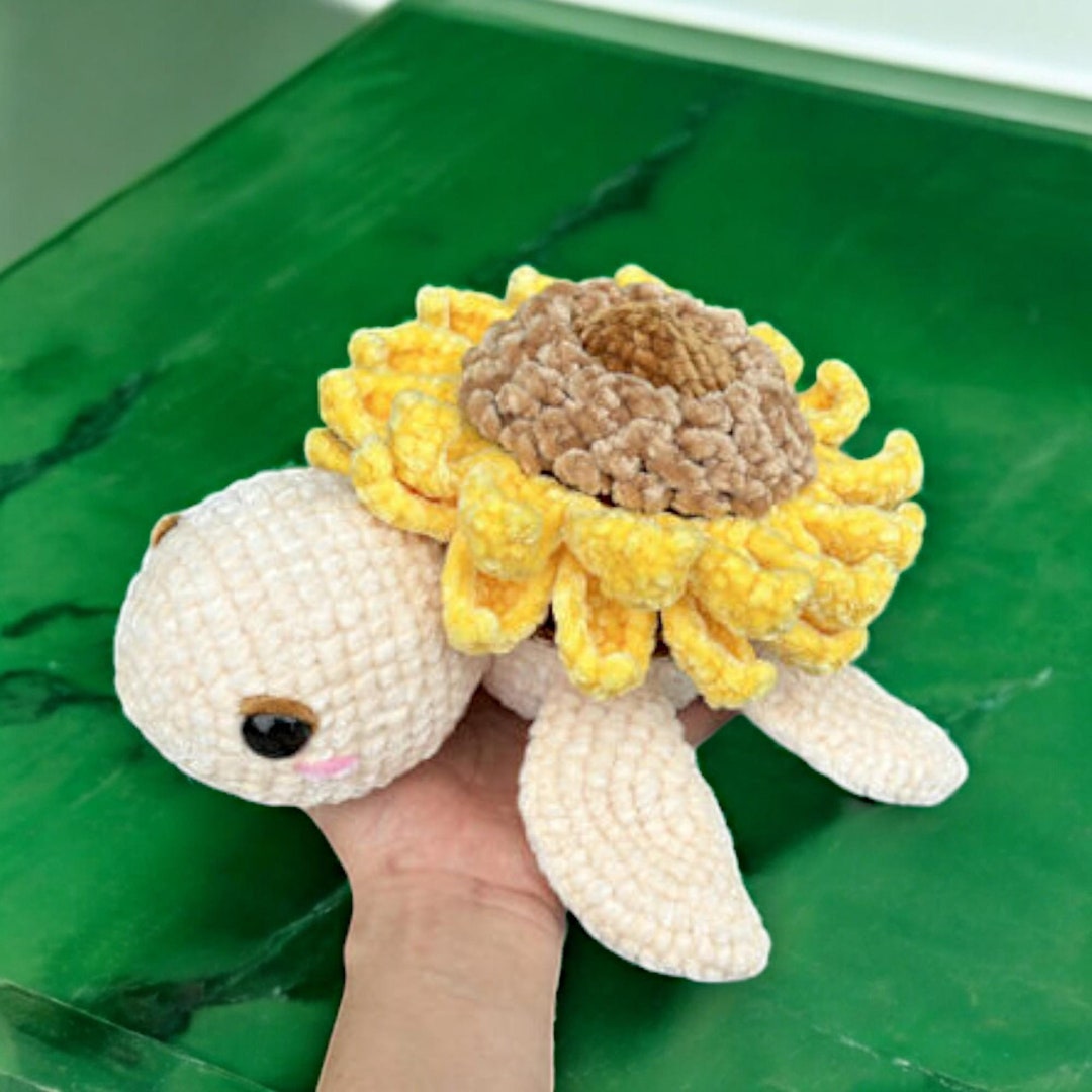 Sunflower Turtle Crochet, Crochet Turtle Amigurumi Plushie, Baby Sea ...