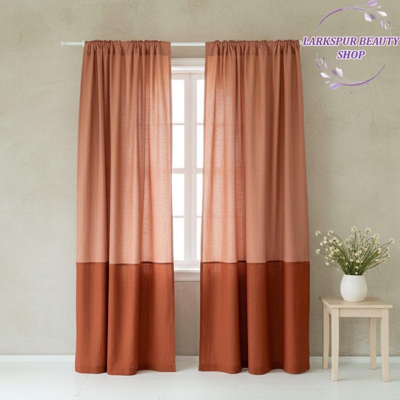 Color Block Curtains - Etsy
