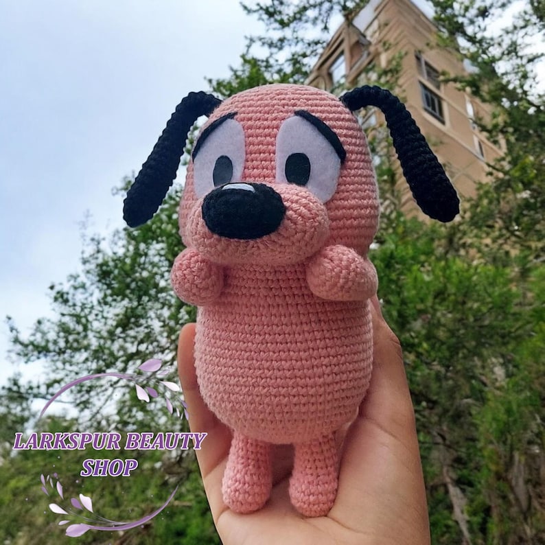 Courage the Cowardly Dog Amigurumi, Cowardly Eggplant Dog Plush ...